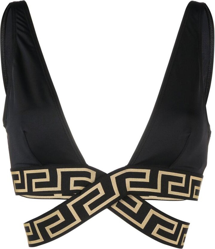 Versace Greca border bikini top - ShopStyle Two Piece Swimsuits