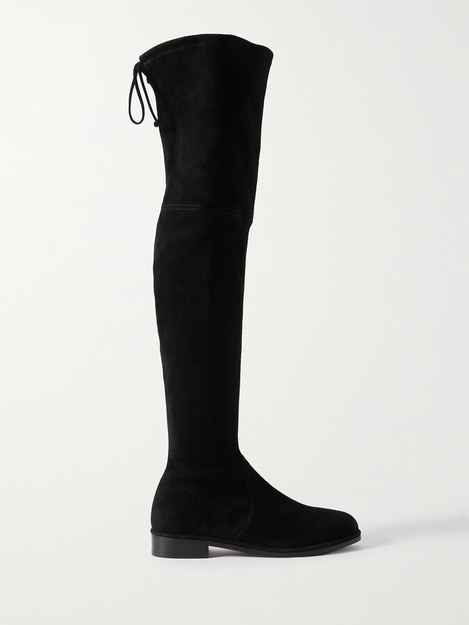 Stuart Weitzman Lowland Bold Suede Over-the-knee Boots - Black - ShopStyle