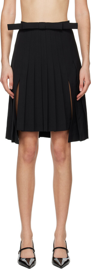 SHUSHU/TONG SSENSE Exclusive Black Split Pleats Miniskirt - ShopStyle