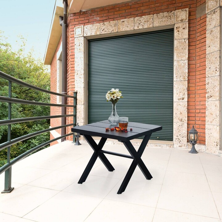 20" Small Square Patio Dining Table - Black - Captiva Designs - ShopStyle