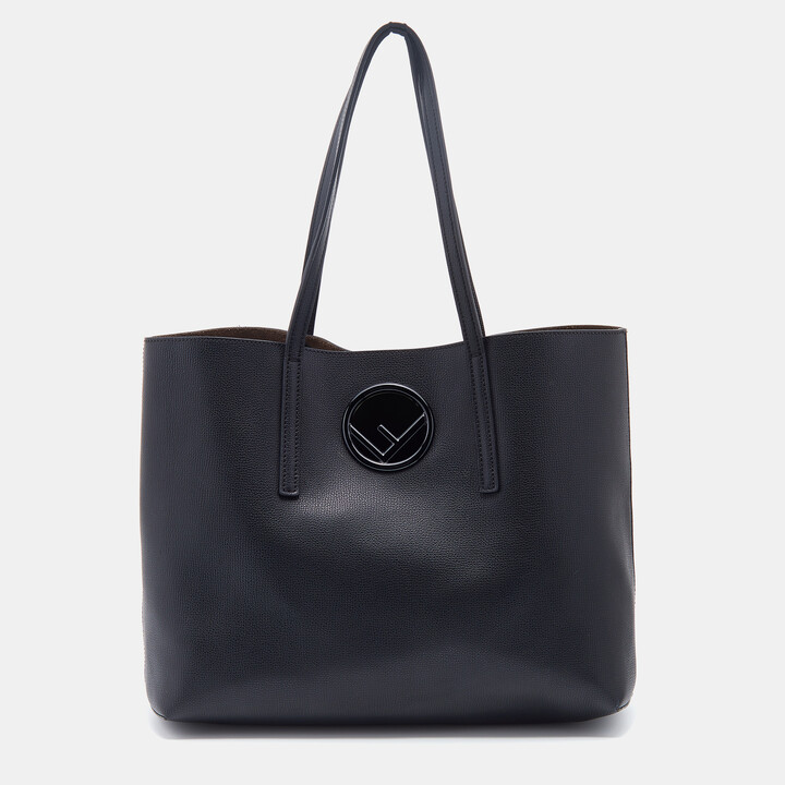 Fendi Black Cutout Leather Kan I Shopper Tote - ShopStyle