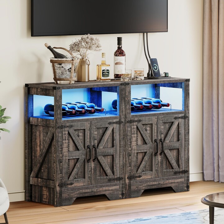 DWVO Liquor Cabinet w/Led Lights & Power Outlets - ShopStyle Bar Carts ...
