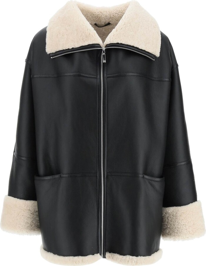 Totême oversized shearling jacket - ShopStyle