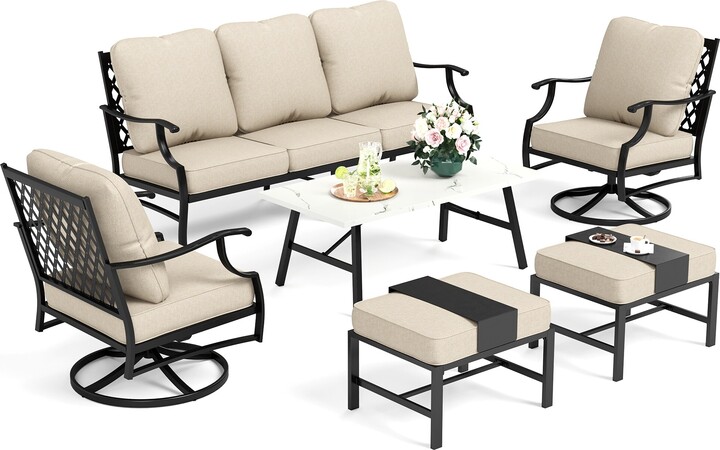 Cocam Patio Conversation Sets 5/7/9-Seat , Outdoor Sofa Set with 2 ...