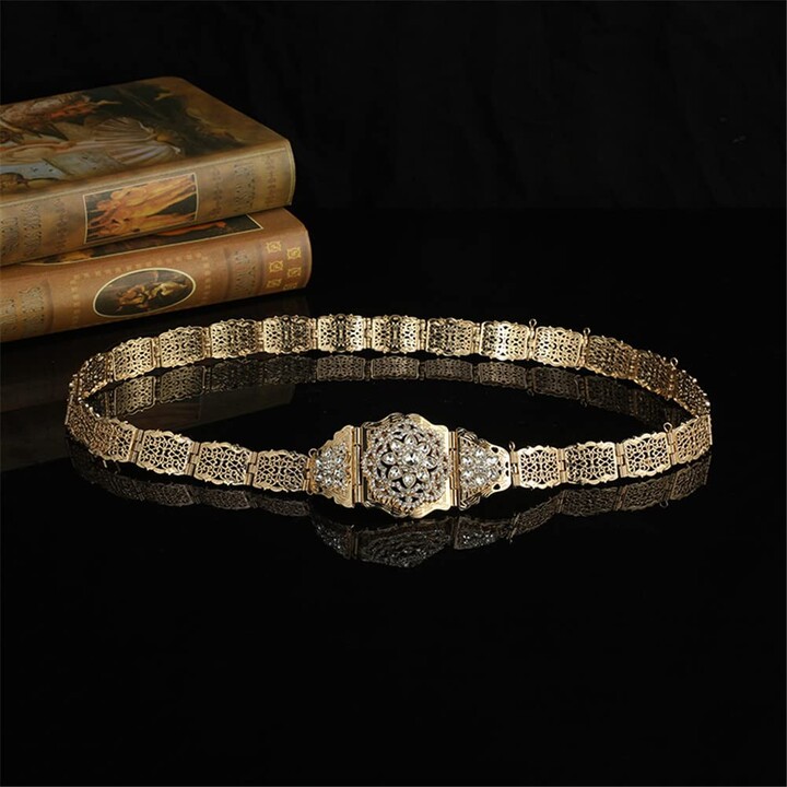 Youllyuu Moroccan Caftan Belt Gold Color Arabic Wedding Dress Caftan ...