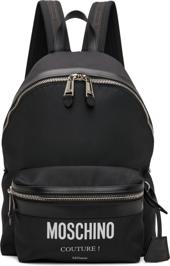 Moschino Black Printed Backpack - ShopStyle