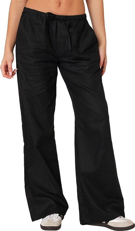 Female Edikted Maison Linen Look Pants - ShopStyle
