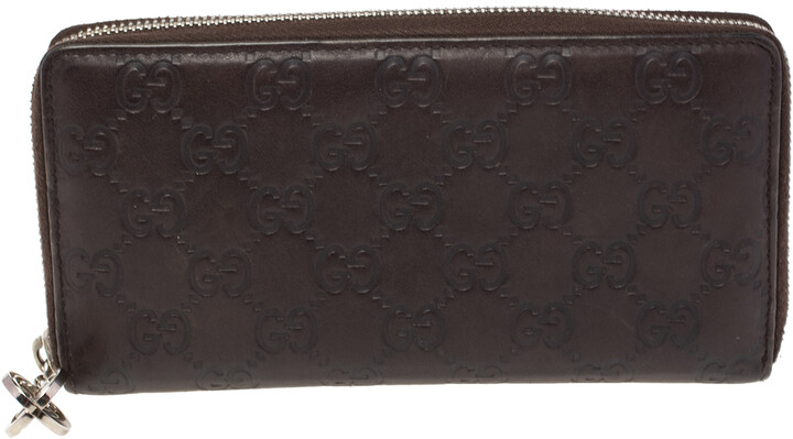 Gucci Brown Guccissima Leather Zip Around Wallet - ShopStyle