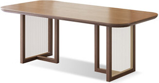 Wren Decors Brown Rectangular Solid Wood Dining Table - ShopStyle