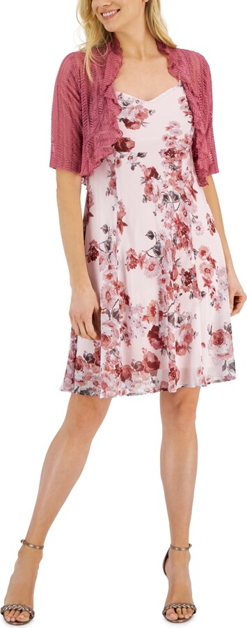 Connected Petite 2-Pc. Crochet Jacket & Dress Set - ShopStyle