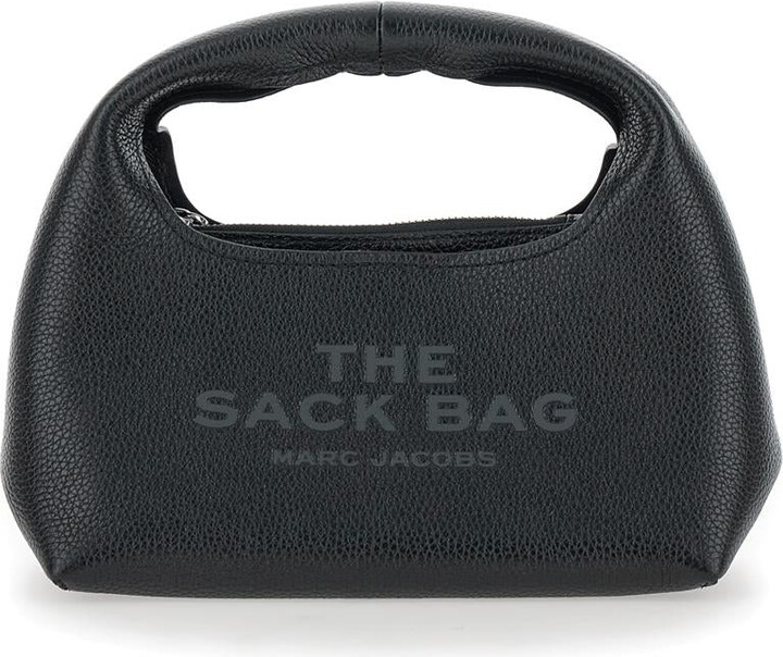 Marc Jacobs 'The Mini Sack' Black Handbag With Logo In Leather Woman ...