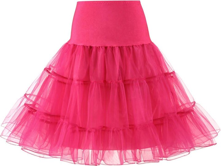 MOTOCO Vintage Women 50s Retro Petticoat Rockabilly Mini Crinoline ...