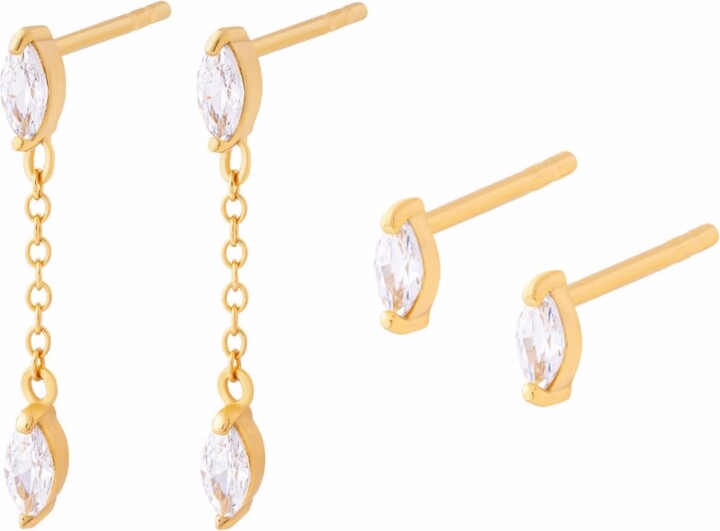 Cartilage Cartel - Marquise Ear Stacking Set Gold - ShopStyle
