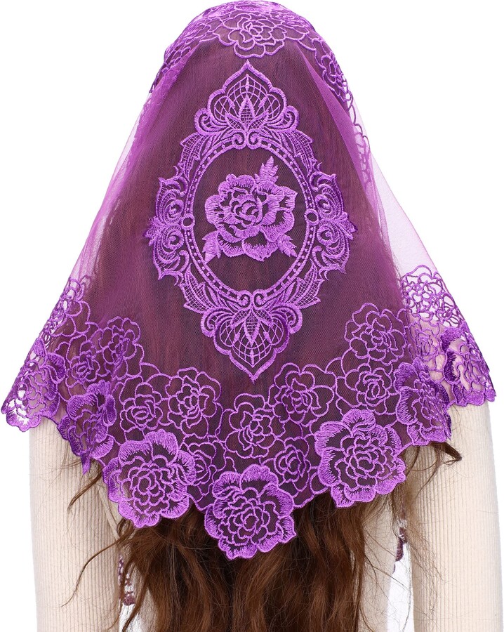 Bozidol Spanish Style Church Lace Veils- Traditional Vintage Mantilla ...