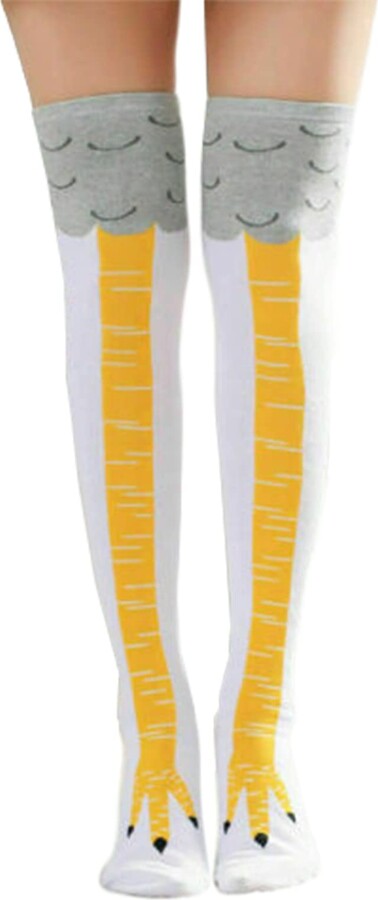 FeMereina Novelty Chicken Legs Knee-High Socks Crazy Chicken Feet Over ...