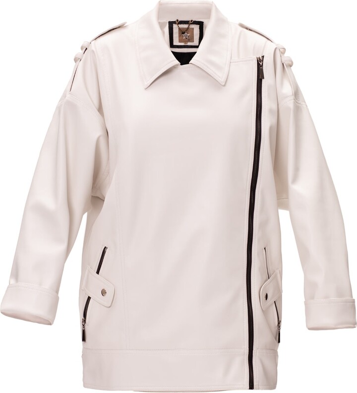 Julia Allert Designer White Faux Leather Jacket - ShopStyle