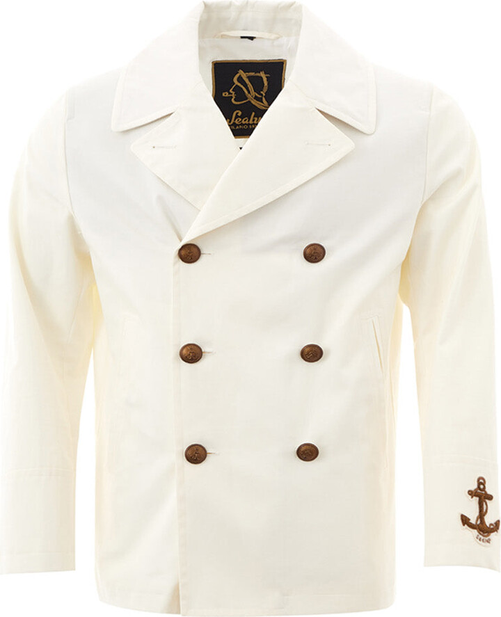 Sealup White Cotton Double Breast Men's Jacket - ShopStyle