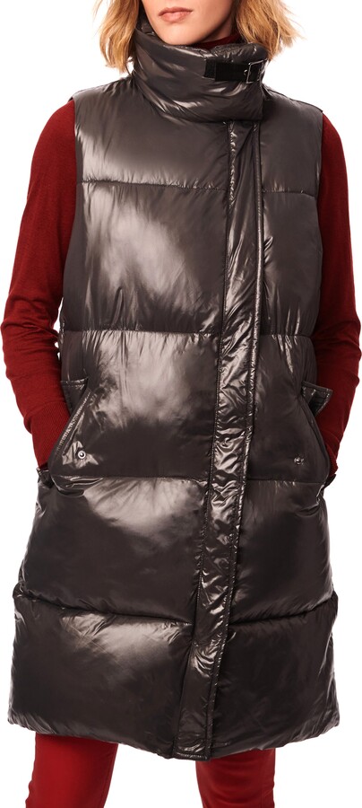 Bernardo Quilted Water Resistant Puffer Longline Vest - ShopStyle