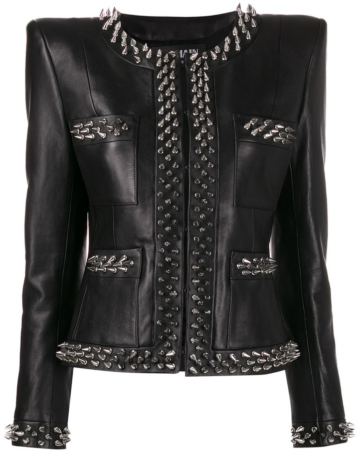 Balmain Spiked Stud Detail Jacket - ShopStyle