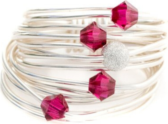 A Blonde and Her Bag Marcia Wire Wrap Ring with Ruby Swarovski Crystals - ShopStyle