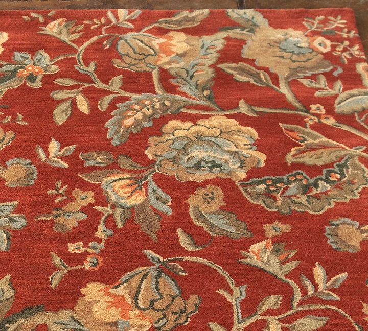 Pottery Barn Vanessa Floral Rug - Red - ShopStyle