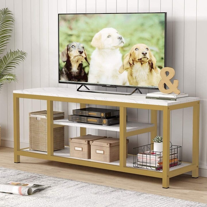 Tribesigns 59 Inches Tv Stands, 3-Tier TV Console for TVs Up to 60 ...