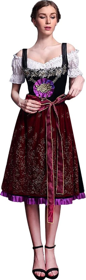 NIUREDLTD Women's Dirndl Costume Dress Dirndl Dress Costume Dress for ...