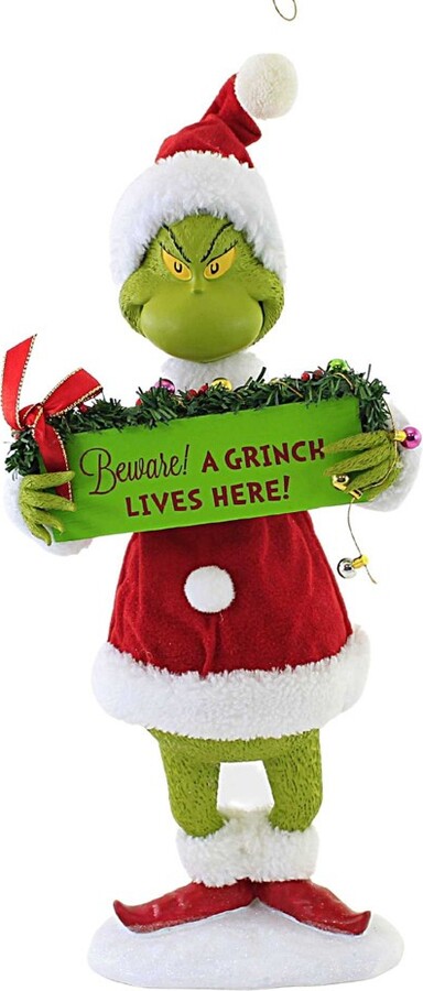 Possible Dreams 14.0" Beware! Dr. Seuss Grinch Lives Here - Decorative ...