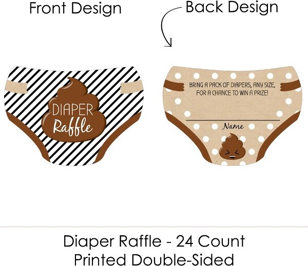 Big Dot of Happiness Party ’Til You’re Pooped - Diaper Shaped Raffle ...