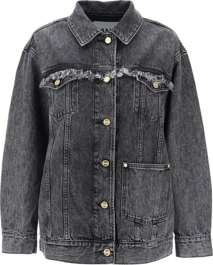 Ganni denim maxi jacket - ShopStyle