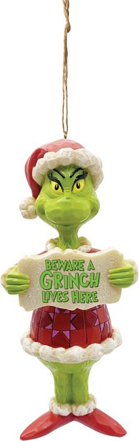 Jim Shore Beware a Grinch Lives Here Ornament - ShopStyle