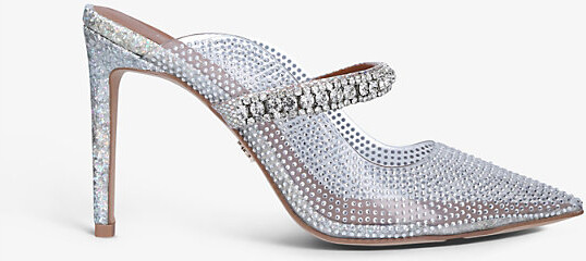 Kurt Geiger Womens Metal Comb Duke Crystal-embellished Pvc Heeled Mules ...