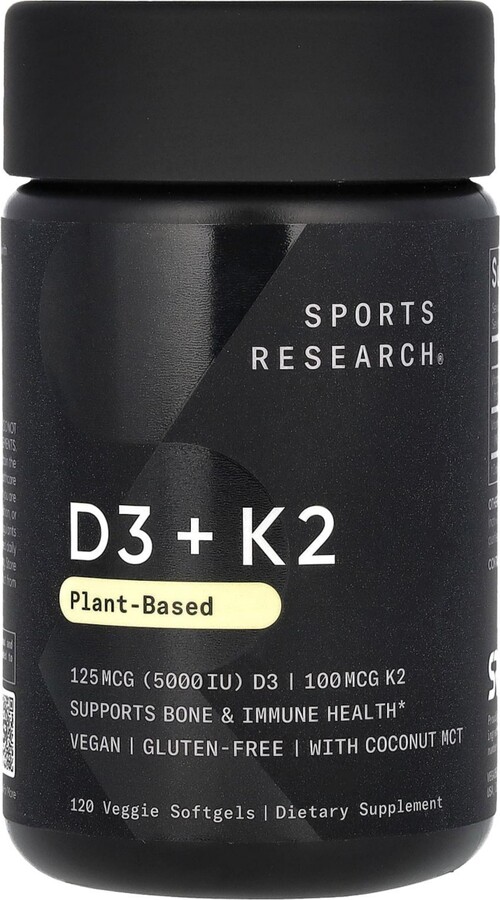 Sports Research D3 + K2 Plant-Based - 120 Veggie Softgels - ShopStyle ...