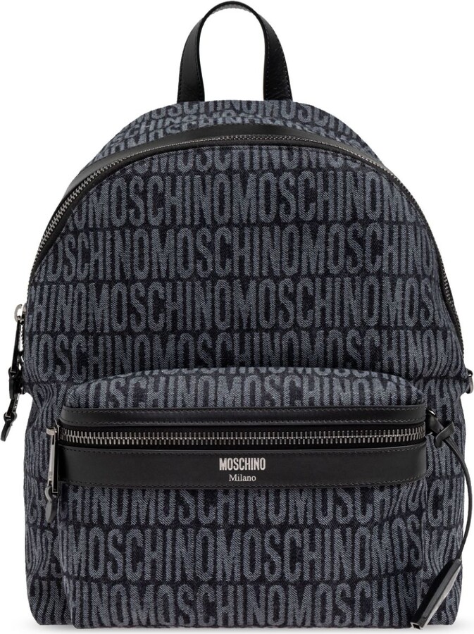 Moschino Logo-Jacquard Denim Backpack - ShopStyle
