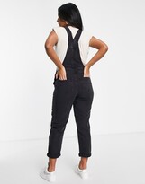 ASOS DESIGN Hourglass Original denim overalls in black - ShopStyle