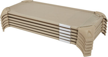 ECR4kids Stackable Cozy Cot with Storage, Classroom Furniture, Sand, 6 ...