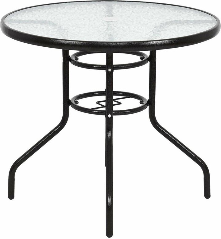 Slickblue Patio Round Table Steel Frame Dining Table - ShopStyle