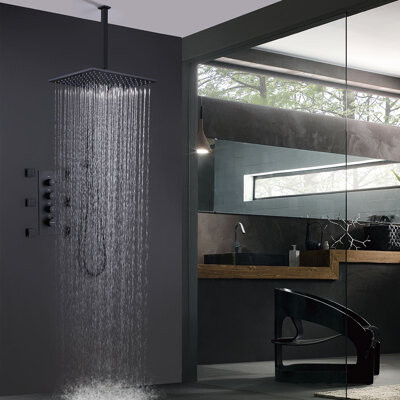 KIKO HOME Thermostatic Ceiling Mounted Shower System with Rough-in ...