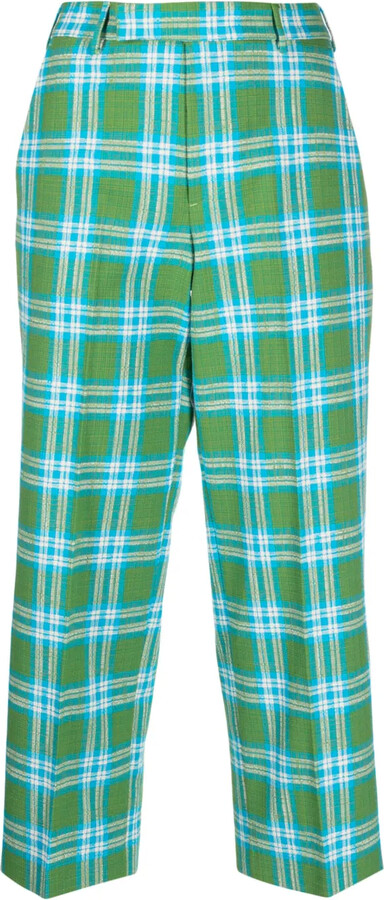 PT Torino Check-Pattern Cropped Trousers - ShopStyle