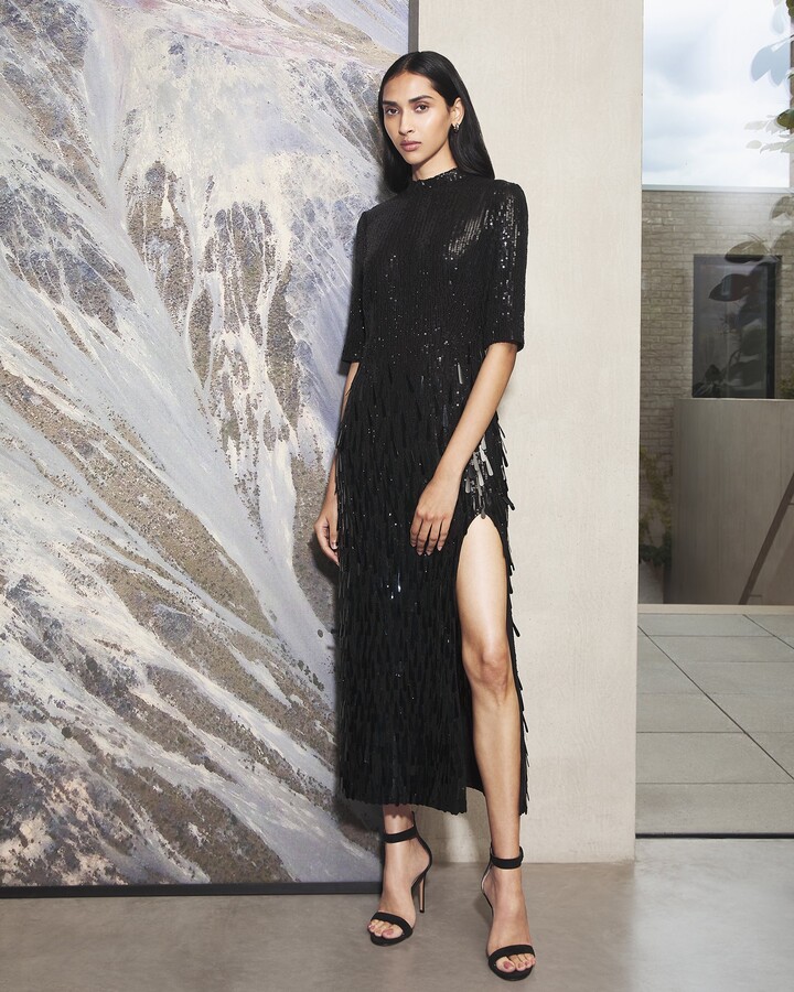 ilta Neva Black Sequin Split Dress - ShopStyle