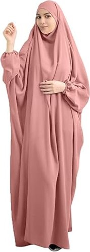 Saibit Women Muslim One Piece Long Dress with Full Coverage - Loose ...
