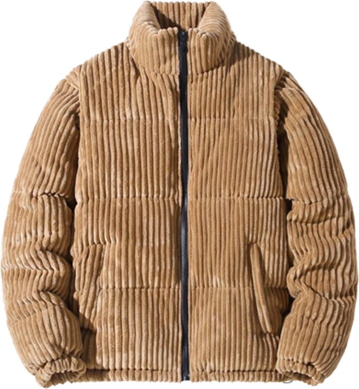 Generisch Quilted Jacket Men's Corduroy Men's Quilted Winter Jacket ...