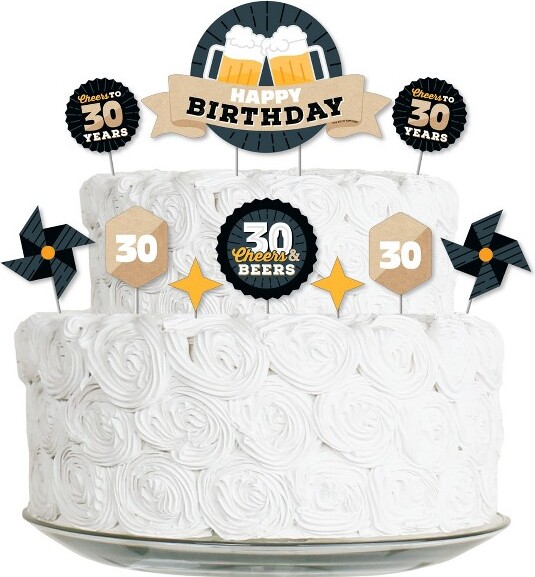 Big Dot of Happiness Cheers and Beers to 30 Years - Birthday Party Cake ...