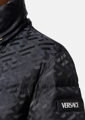 Versace La Greca print puffer jacket - ShopStyle