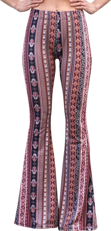 Daisy Del Sol Women's High Waist Gypsy Comfy Yoga Ethnic Tribal Stretch ...