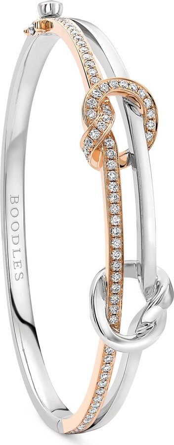 Boodles Mixed Gold and Diamond The Knot Bangle - ShopStyle Bracelets