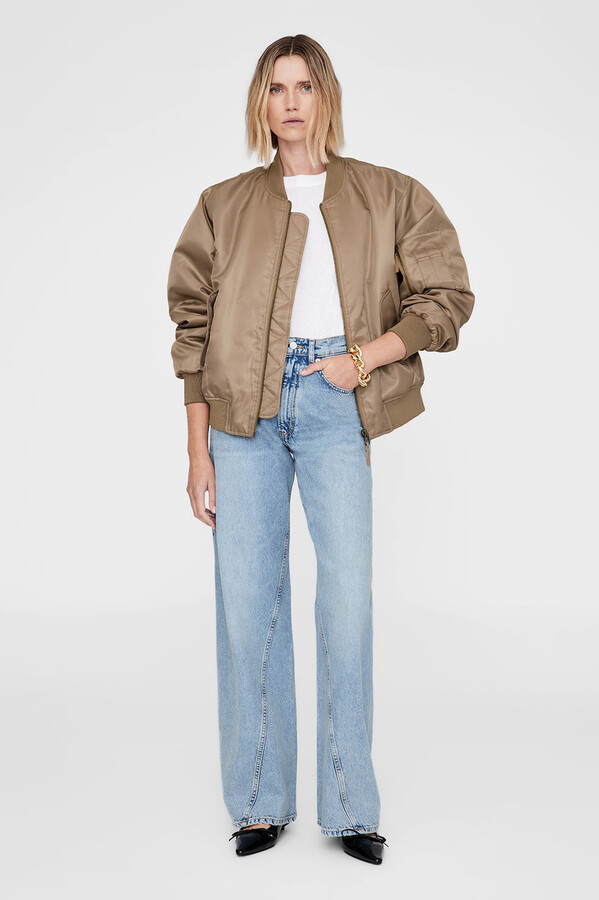 Anine Bing Leon Bomber in Sepia - ShopStyle