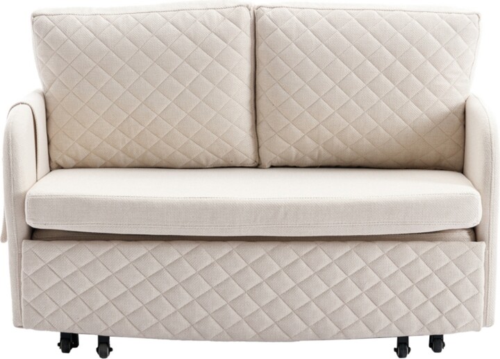 Simplie Fun Convertible Sleeper Sofa Bed, Modern Velvet Loveseat Couch ...