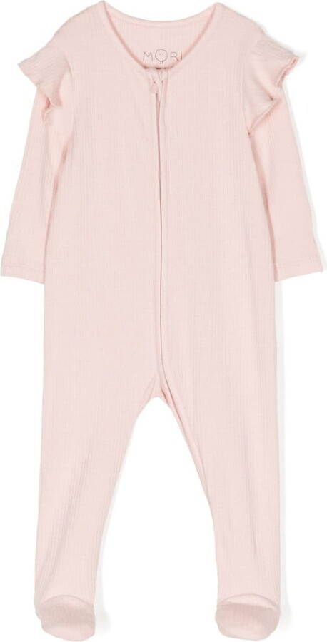 MORI Ruffled-Trim Ribbed Pyjama - ShopStyle Girls' Pajamas