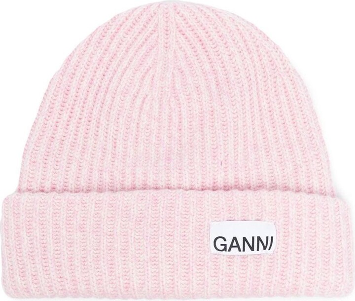Ganni Logo Wool Beanie - ShopStyle Hats